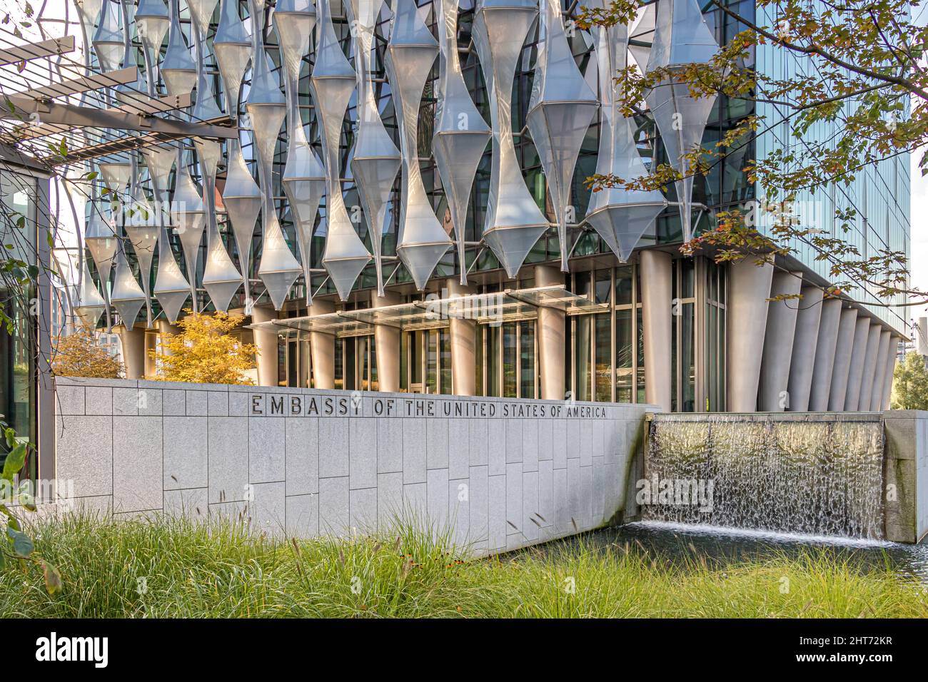 The exterior and external cladding of the United States Embassy located ...