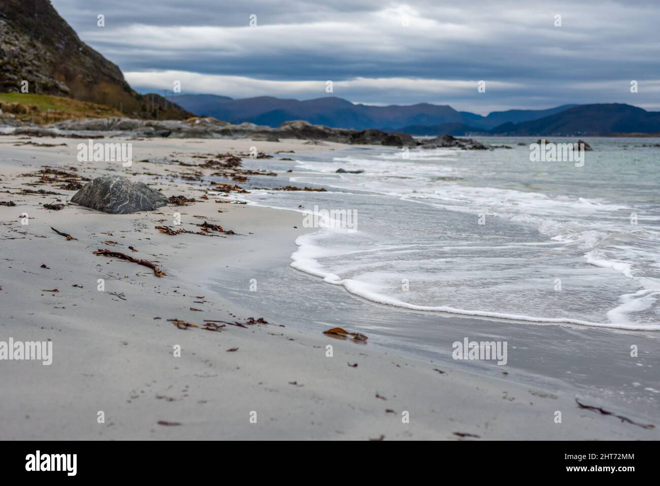 Morning view of a beach in Ulsteinvik, Norway Stock Photo - Alamy