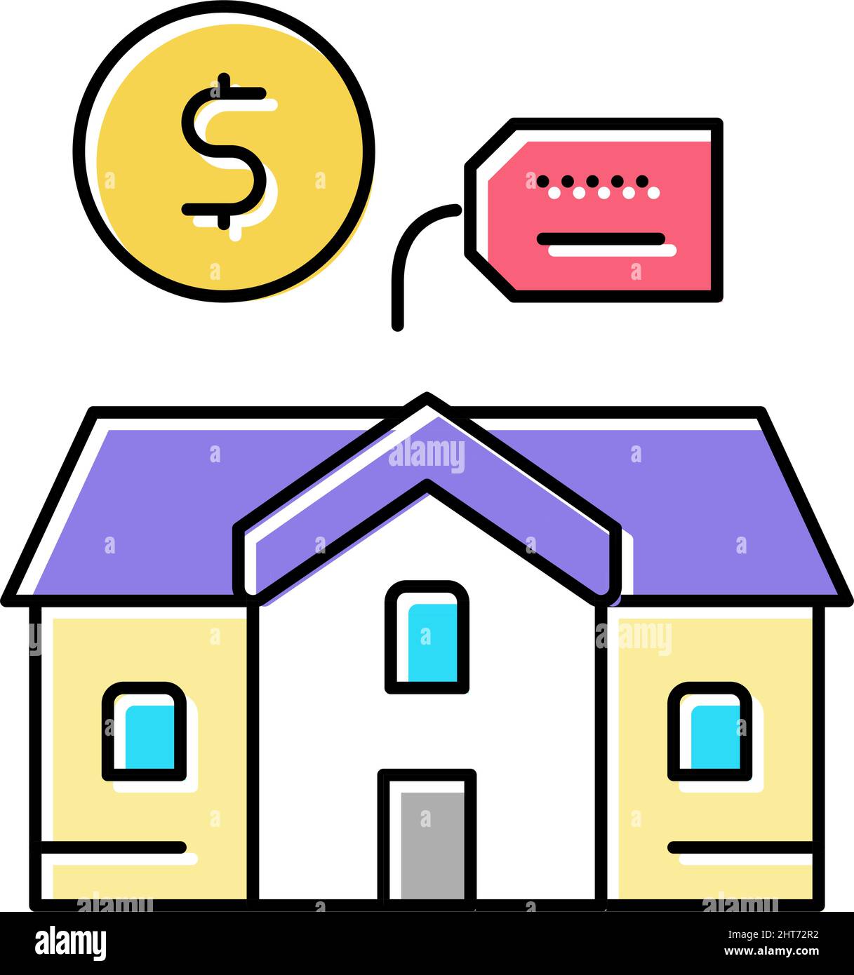 house building rental color icon vector illustration Stock Vector Image ...