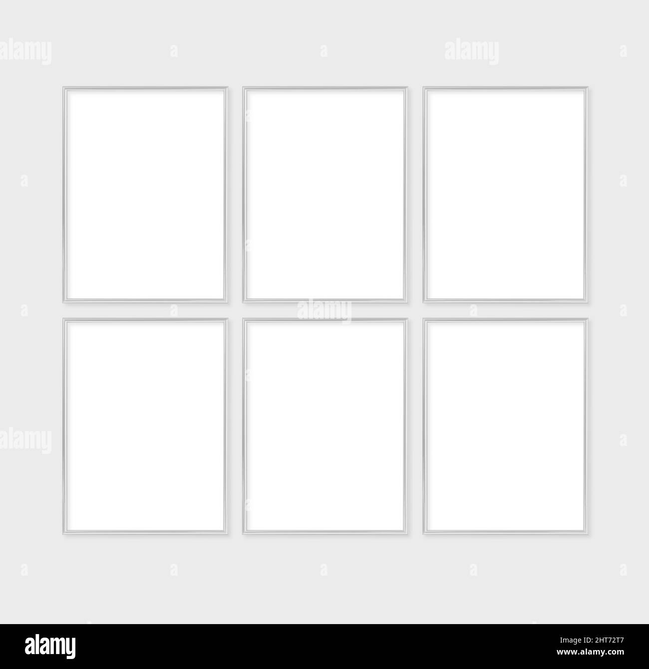 The layout of the set of 6 frame is 3x4, 30x40. Layout with 6 silver ...