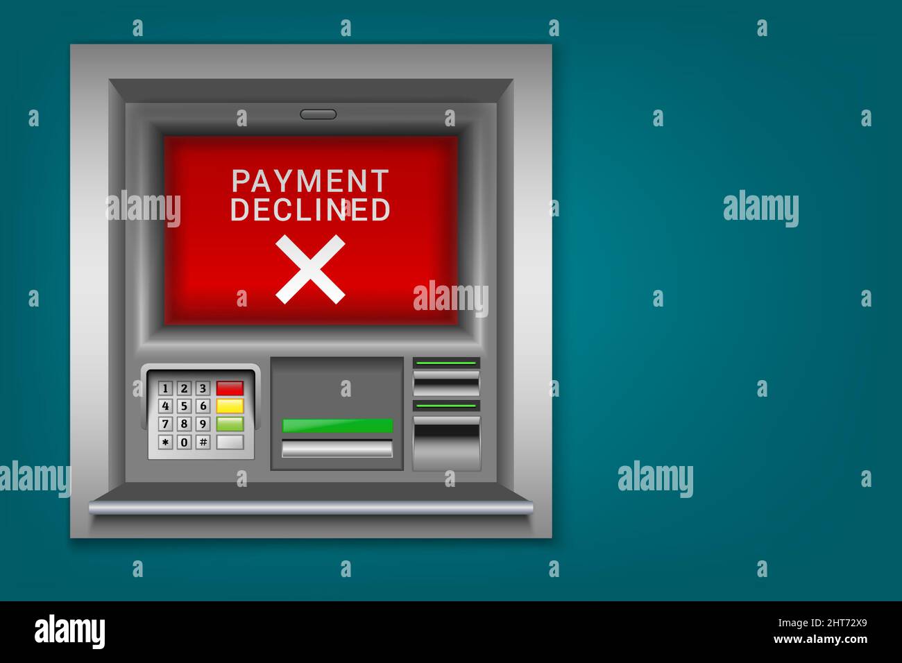 No cash at ATM declined payment. ATM on the street informs about the ...