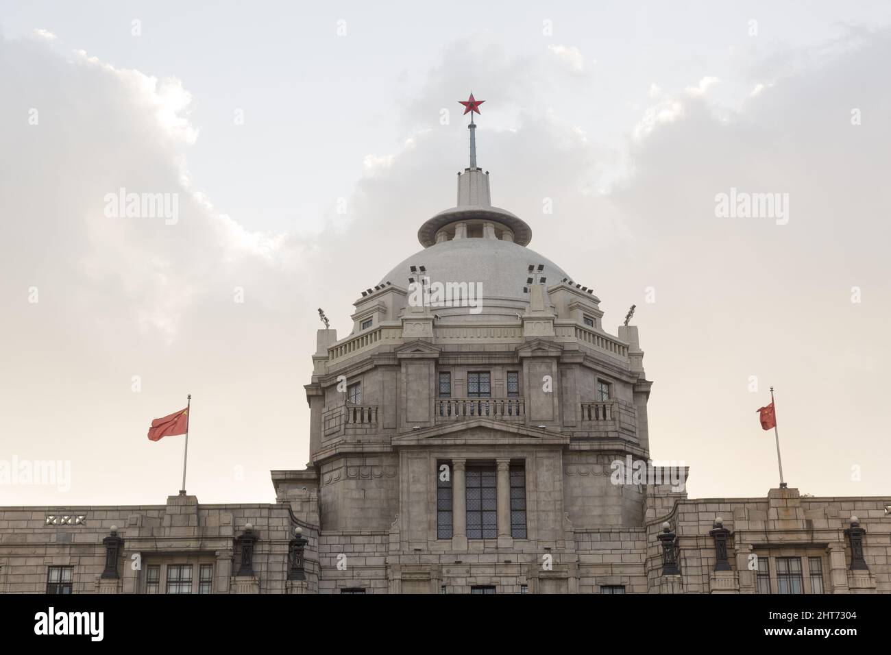 Red star and Chinese flags Stock Photo - Alamy