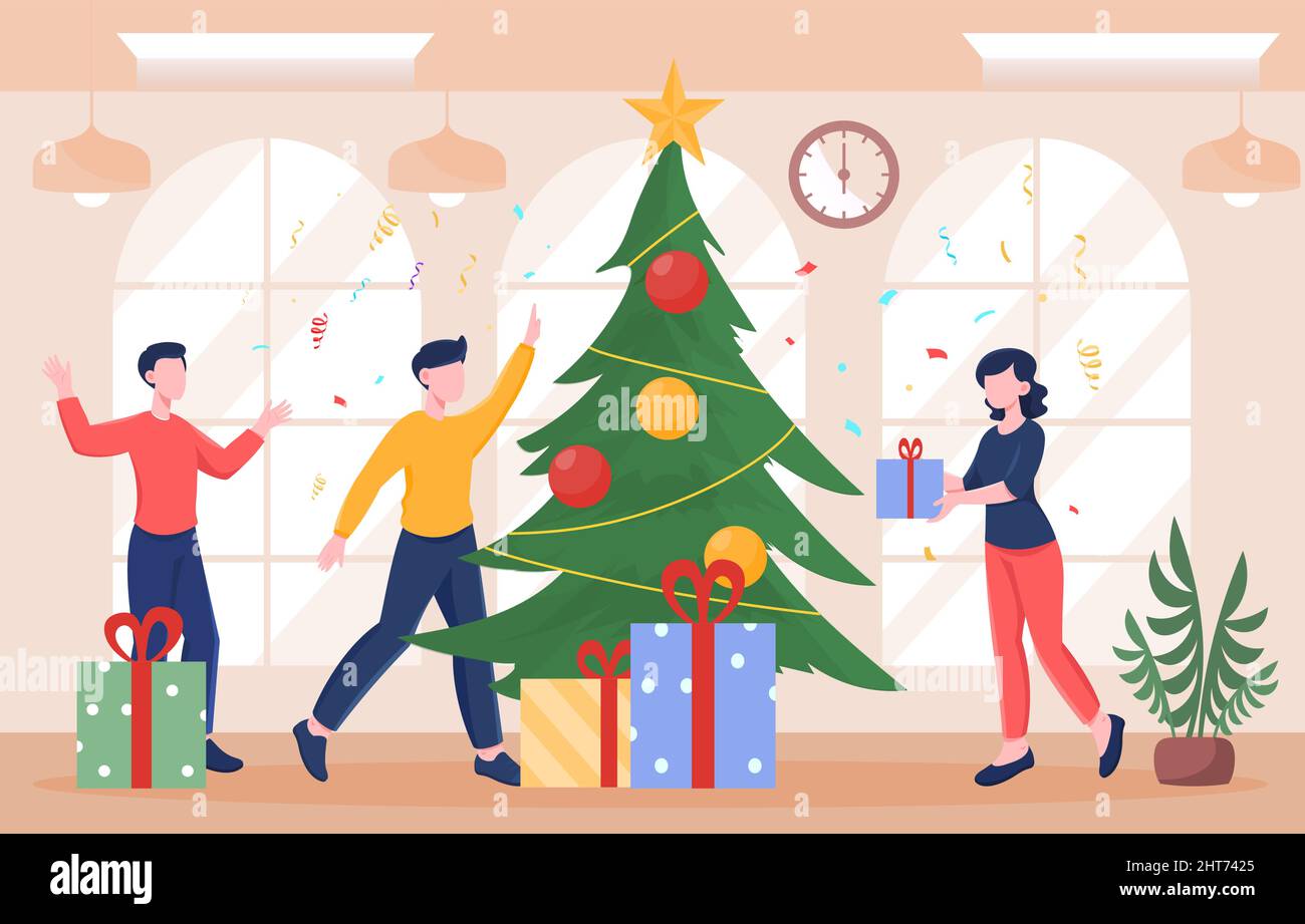 People decorate Christmas tree Stock Vector Image & Art - Alamy