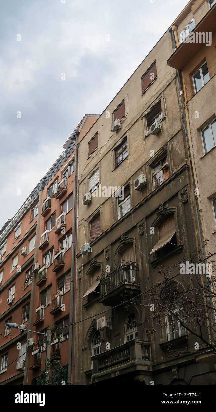 Old buildings architecture in Belgrade, Serbia Stock Photo - Alamy