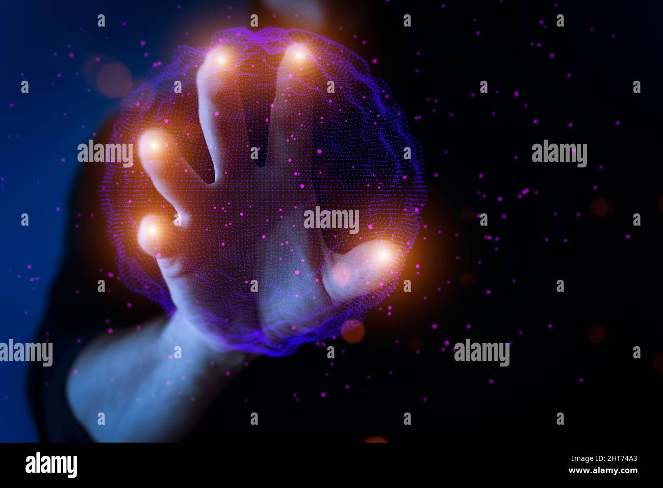 Global social and technology network communication concept. Businessman ...