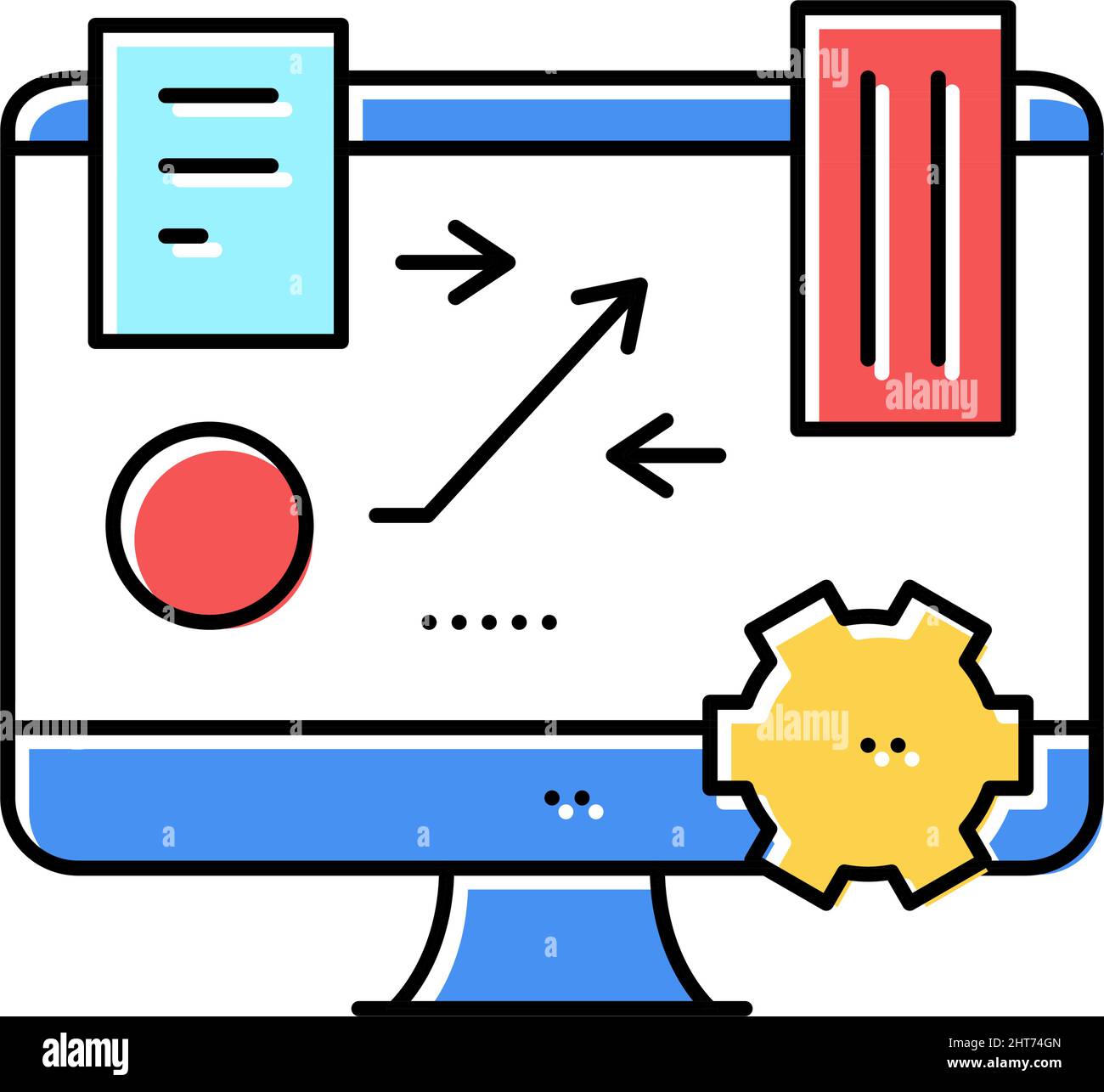 tasks planning color icon vector illustration sign Stock Vector Image ...