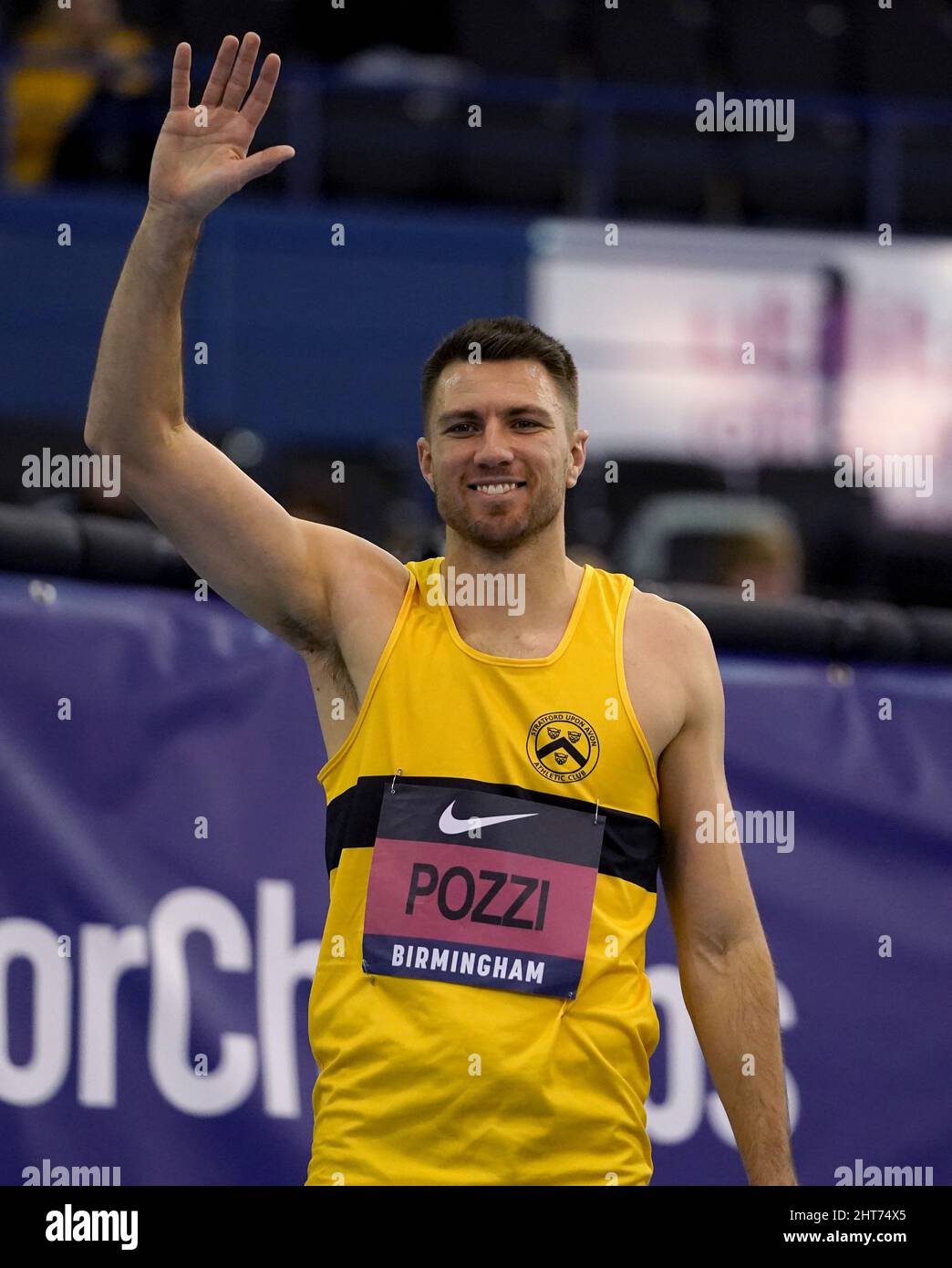 Andrew Pozzi celebrates winning the Men's 60 Metres Hurdles Final ...