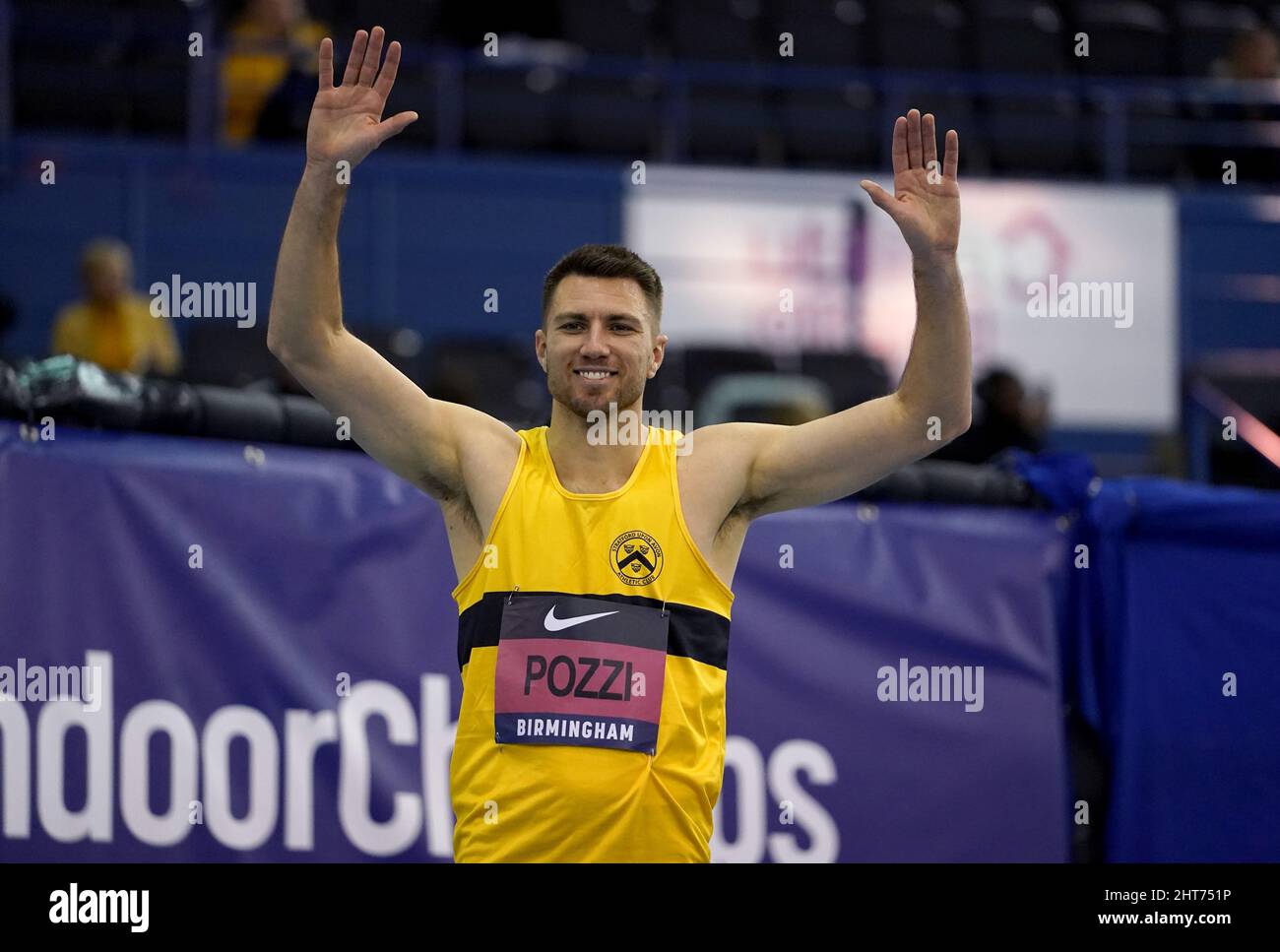 Andrew Pozzi celebrates winning the Men's 60 Metres Hurdles Final ...