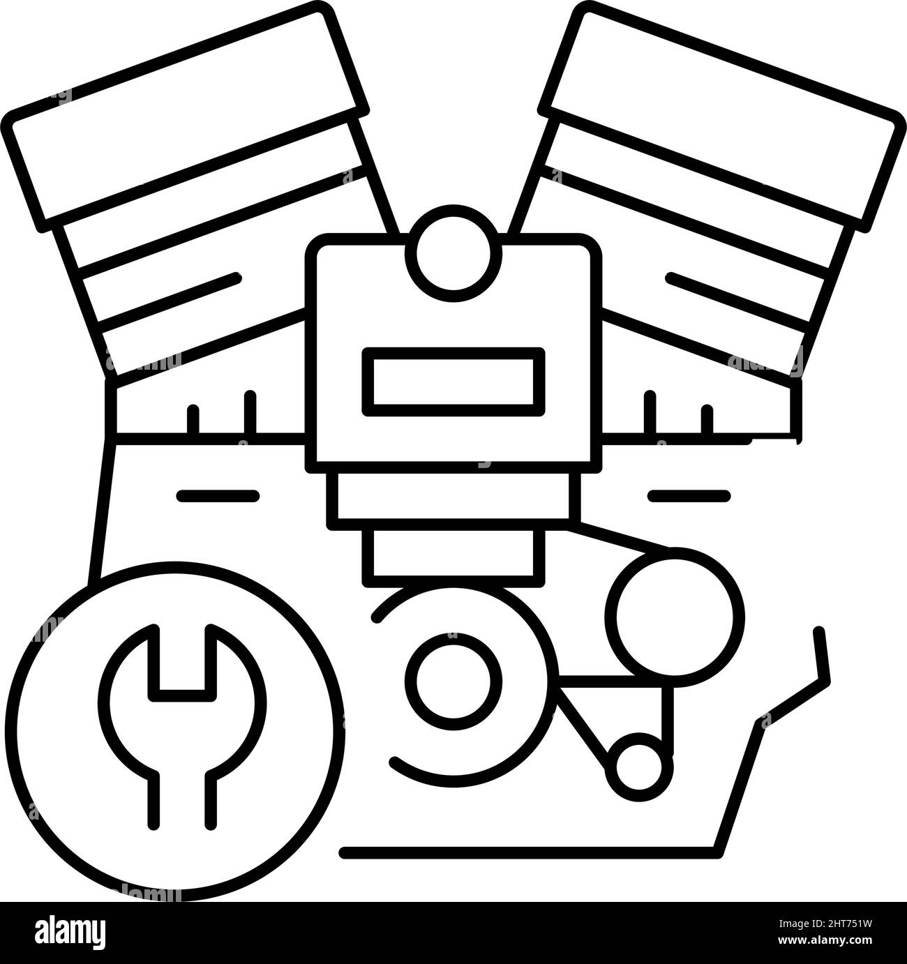 engine repair line icon vector isolated illustration Stock Vector Image ...