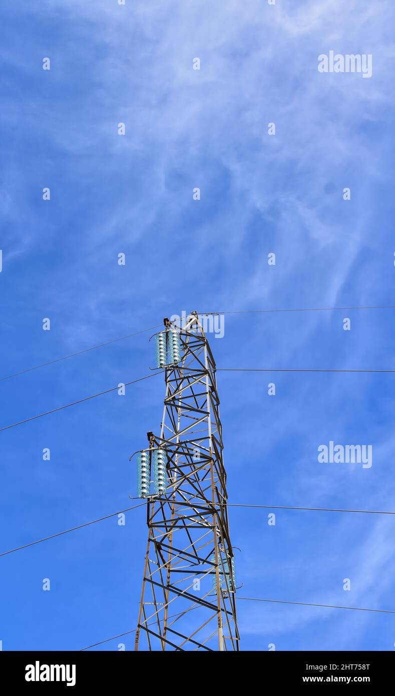 metal electric poles Stock Photo - Alamy