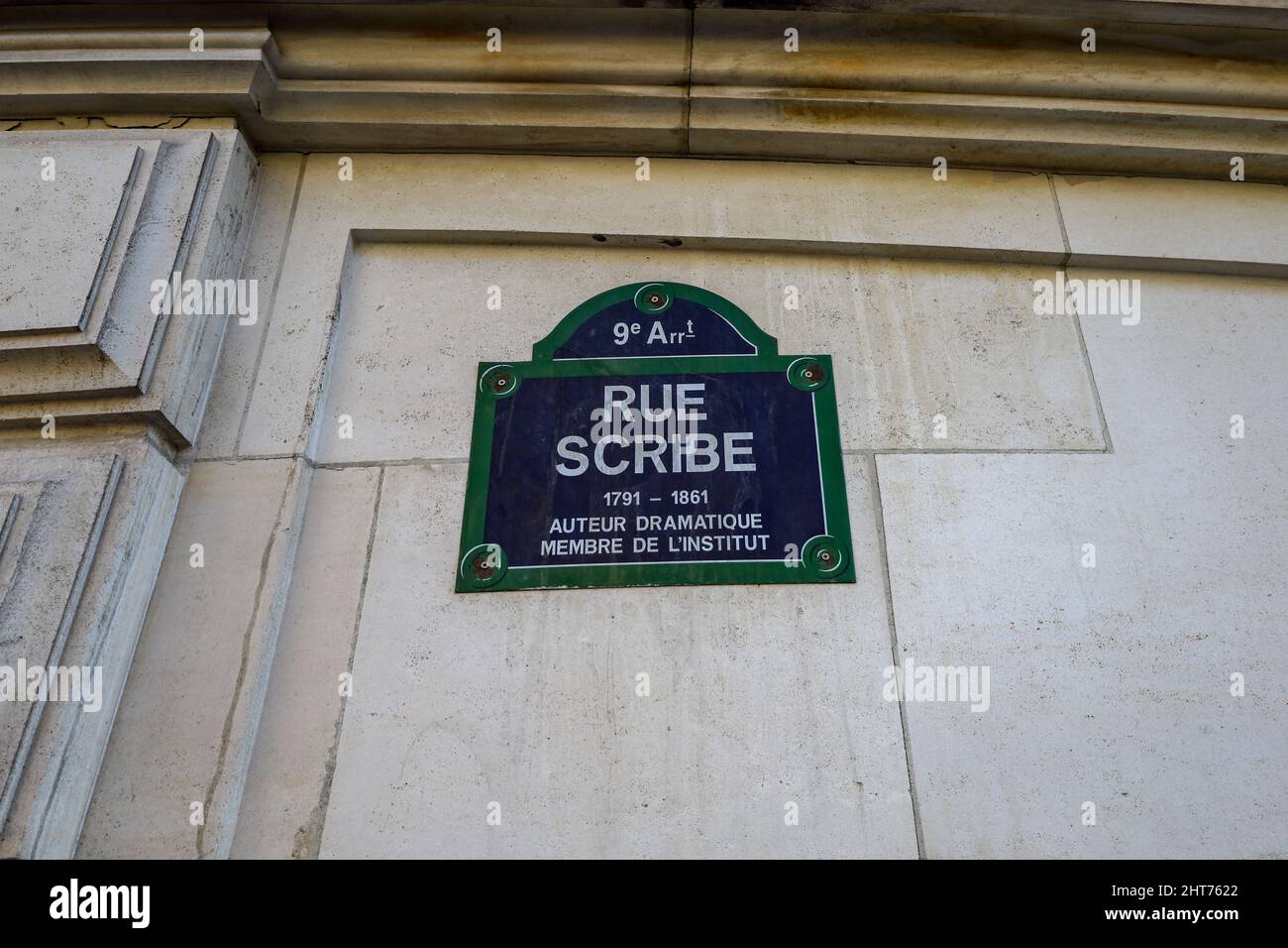 Photo of a typical street name plate in Paris Stock Photo - Alamy