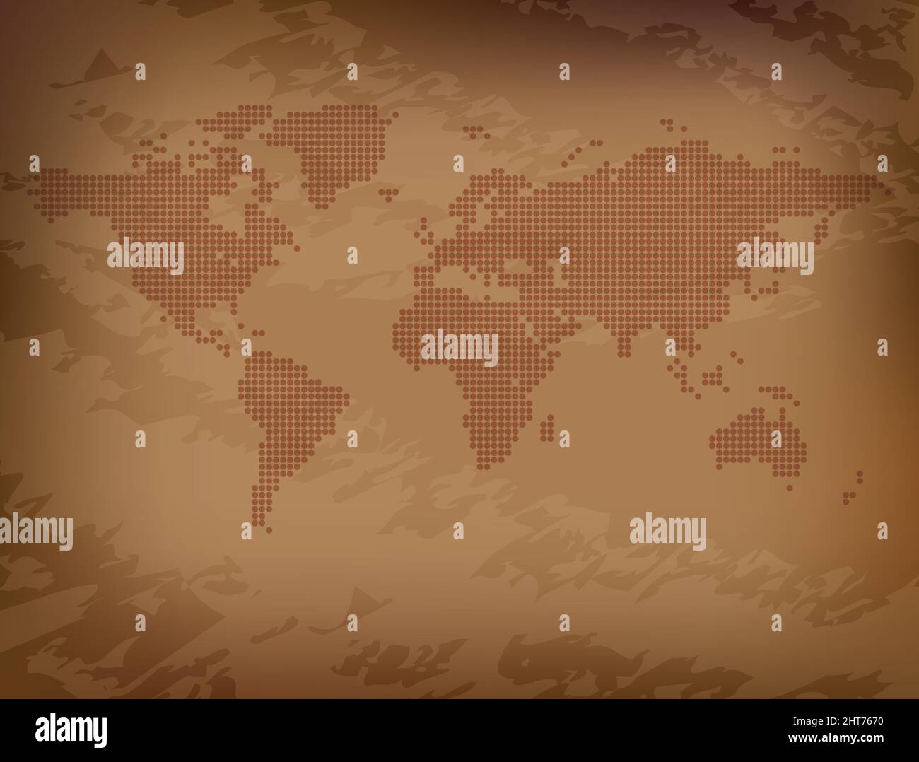 map of the world on brown grungy background - vector Stock Vector Image ...