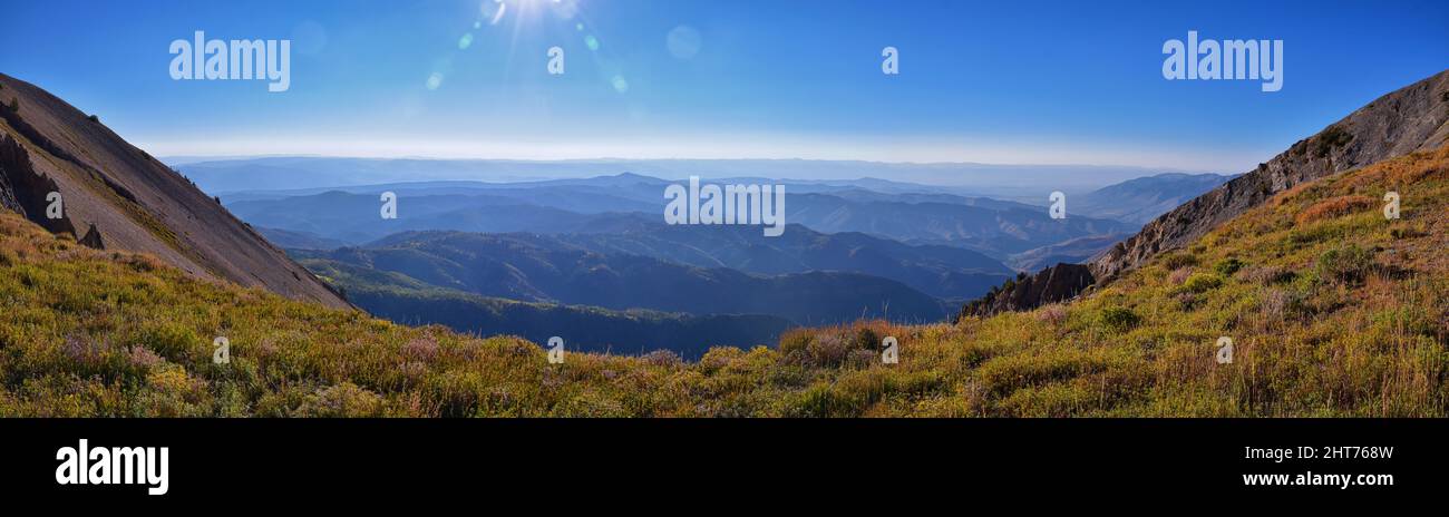 Mount Nebo Wilderness Peak, Views of hiking trail with peak of 11,933 ...