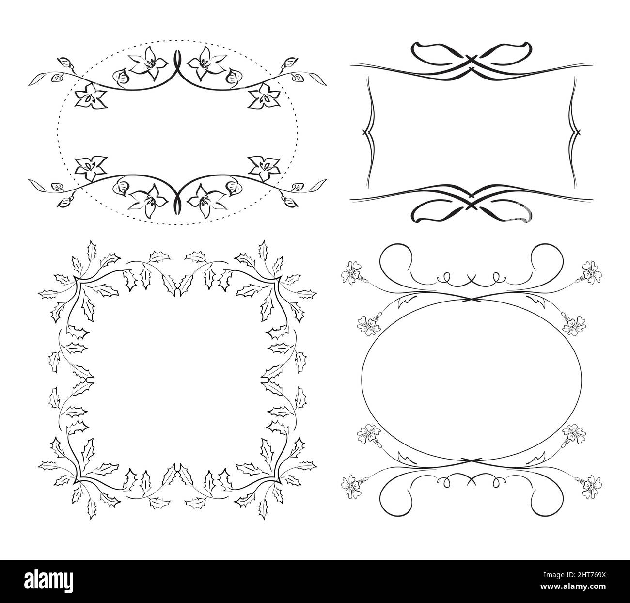 set of floral decorative vector frames Stock Vector Image & Art - Alamy
