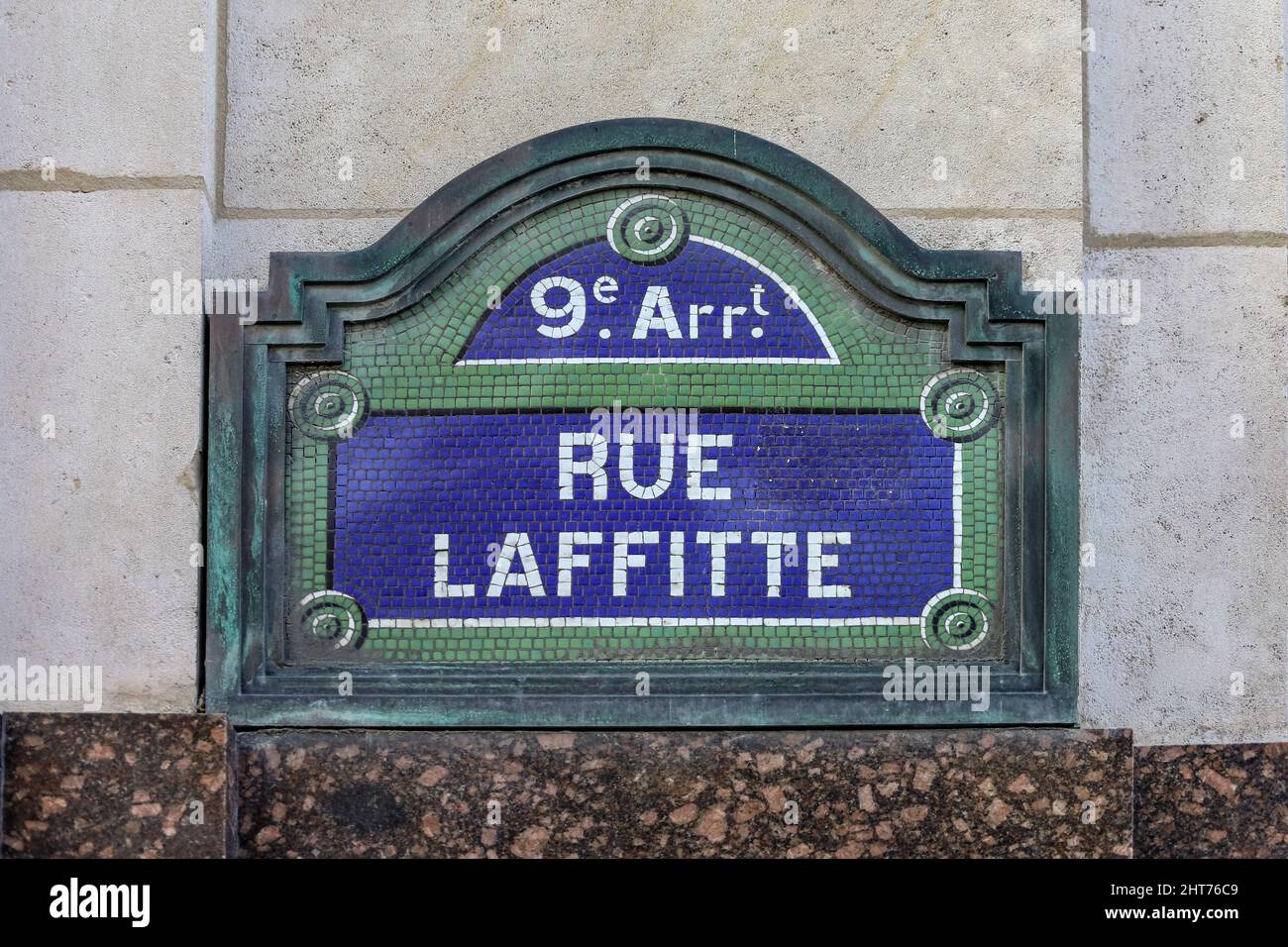 Photo of "Rue Lafitte 9th arrondissement" street sign on a building ...