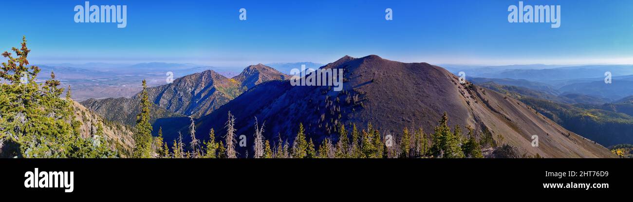 Mount Nebo Wilderness Peak, Views of hiking trail with peak of 11,933 ...