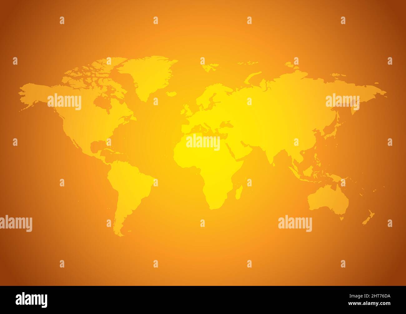 bright orange background with yellow map of the world - vector. Eps in ...