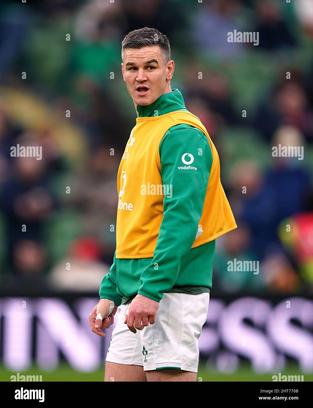 Irelands Johnny Sexton Warms Up Before The Guinness Six Nations Match