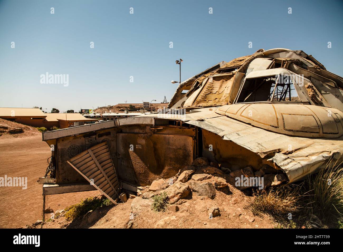Broken down space ship in the middle of the desert in Coober Pedy ...