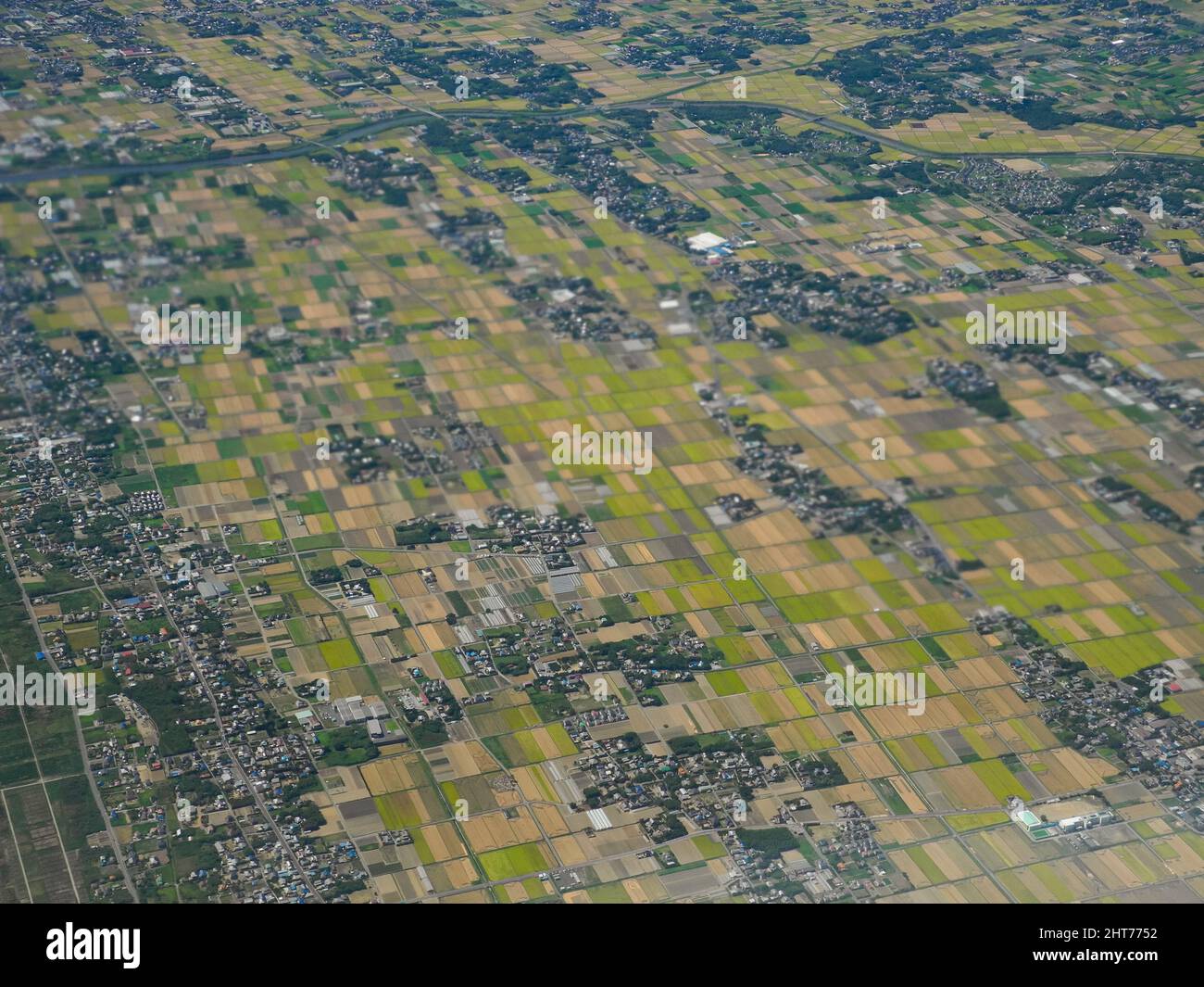Bird's eye view of Japan with its buildings and fields Stock Photo - Alamy