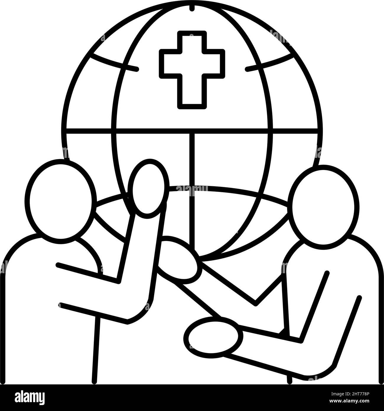 religious conflicts social problem line icon vector illustration Stock ...