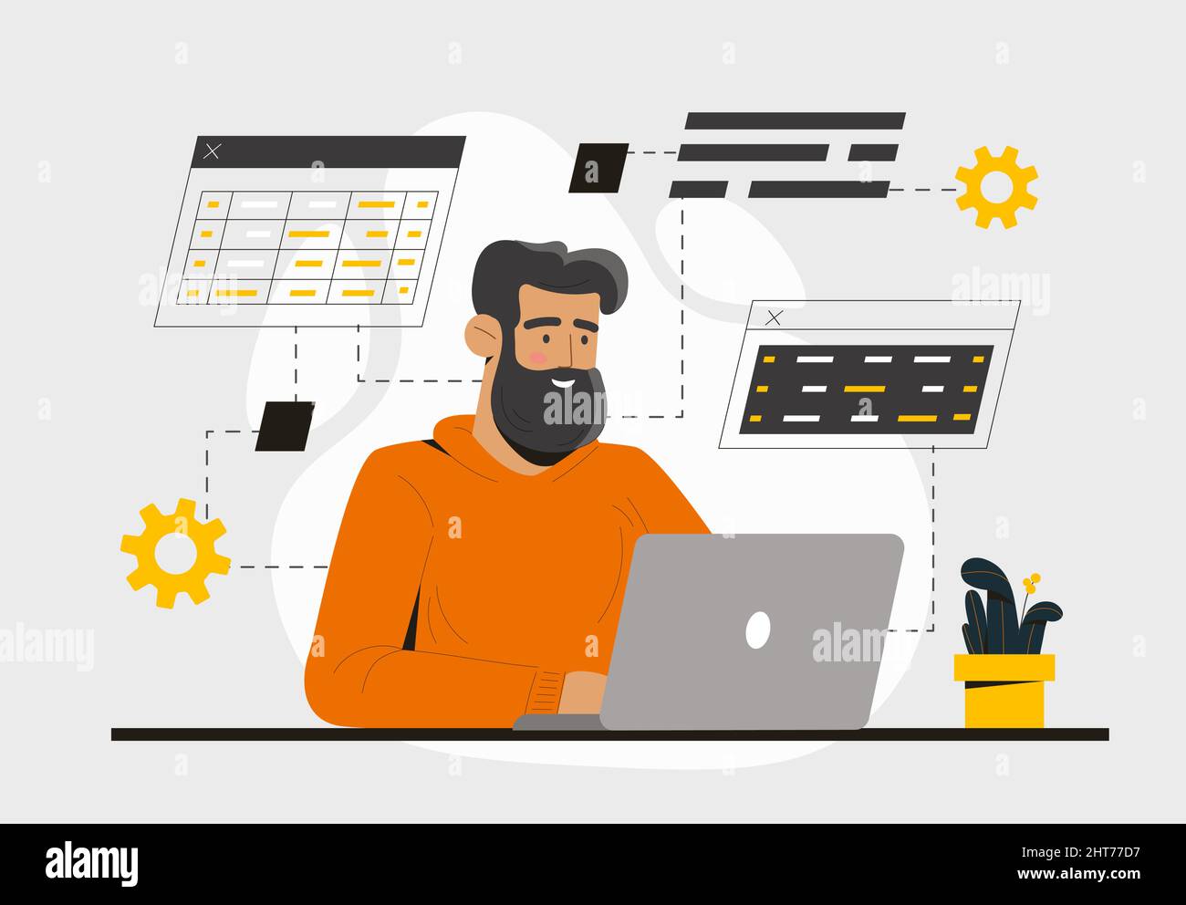 Worker make analysis Stock Vector Image & Art - Alamy