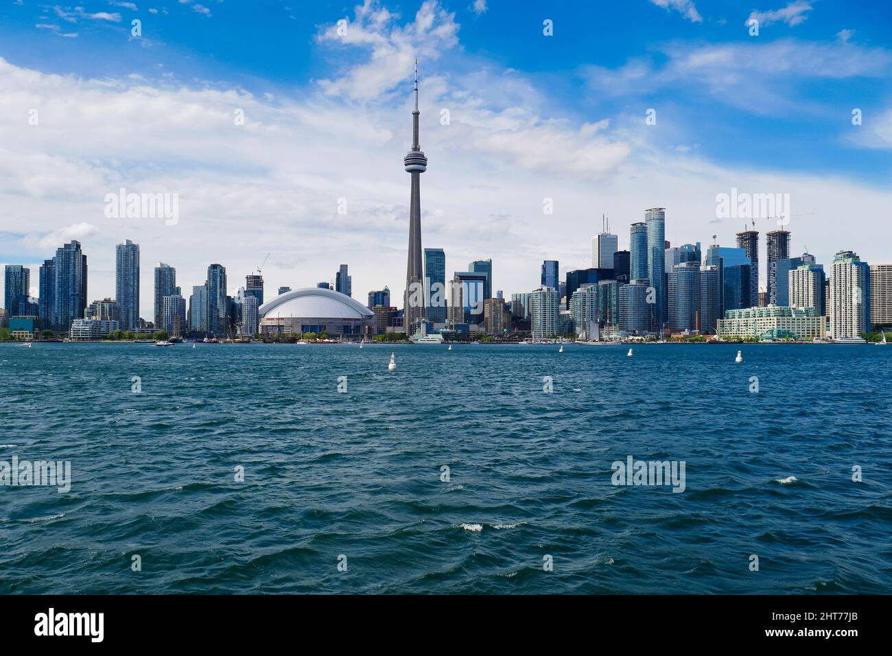 Panoramic view of Toronto, Canada and the sea and the skyline Stock ...