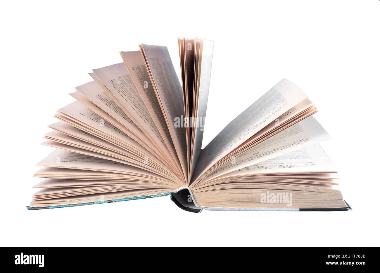 Open book isolated on white background. Turning pages. Education ...
