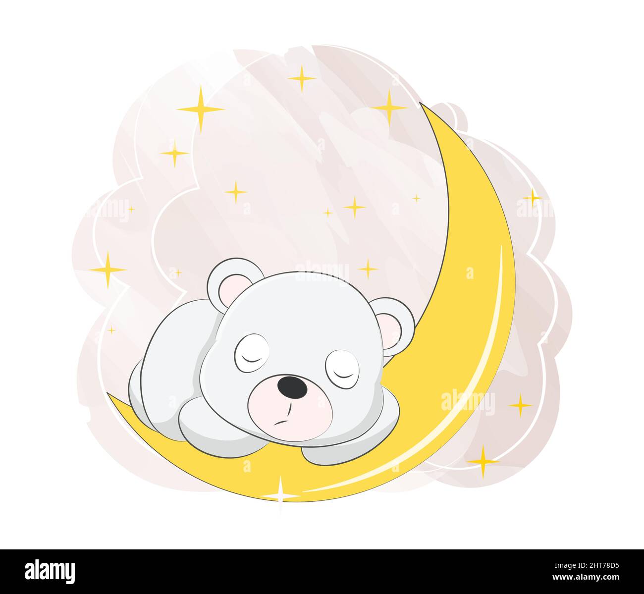Girl sleep bear Stock Vector Images - Alamy