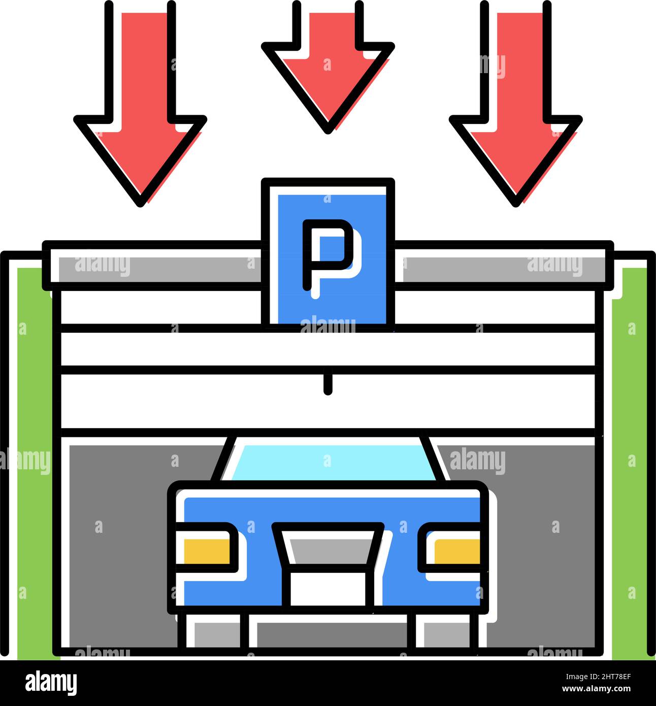 gate closing parking color icon vector illustration Stock Vector Image ...