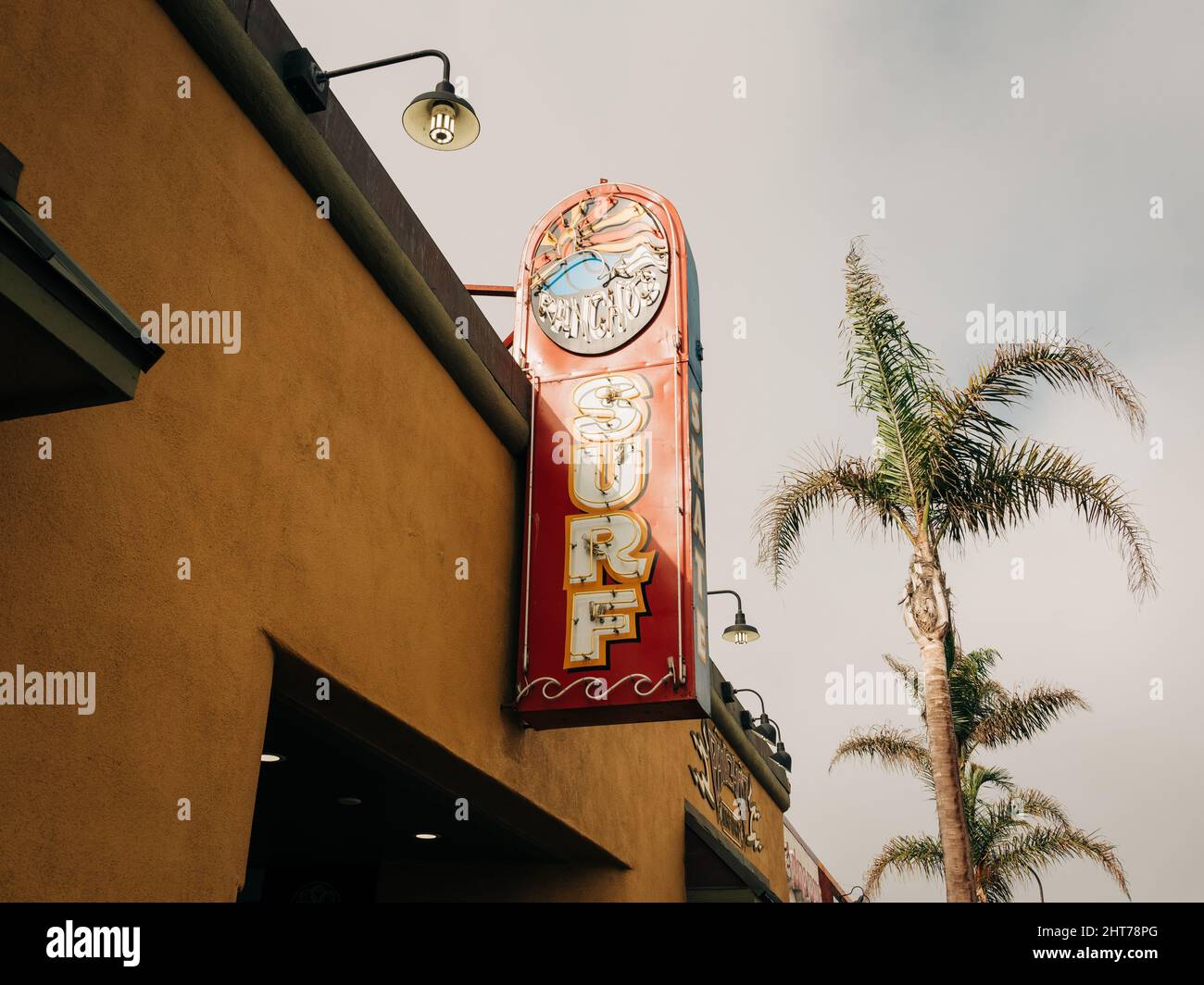 Surf shop sign, in Pismo Beach, California Stock Photo - Alamy