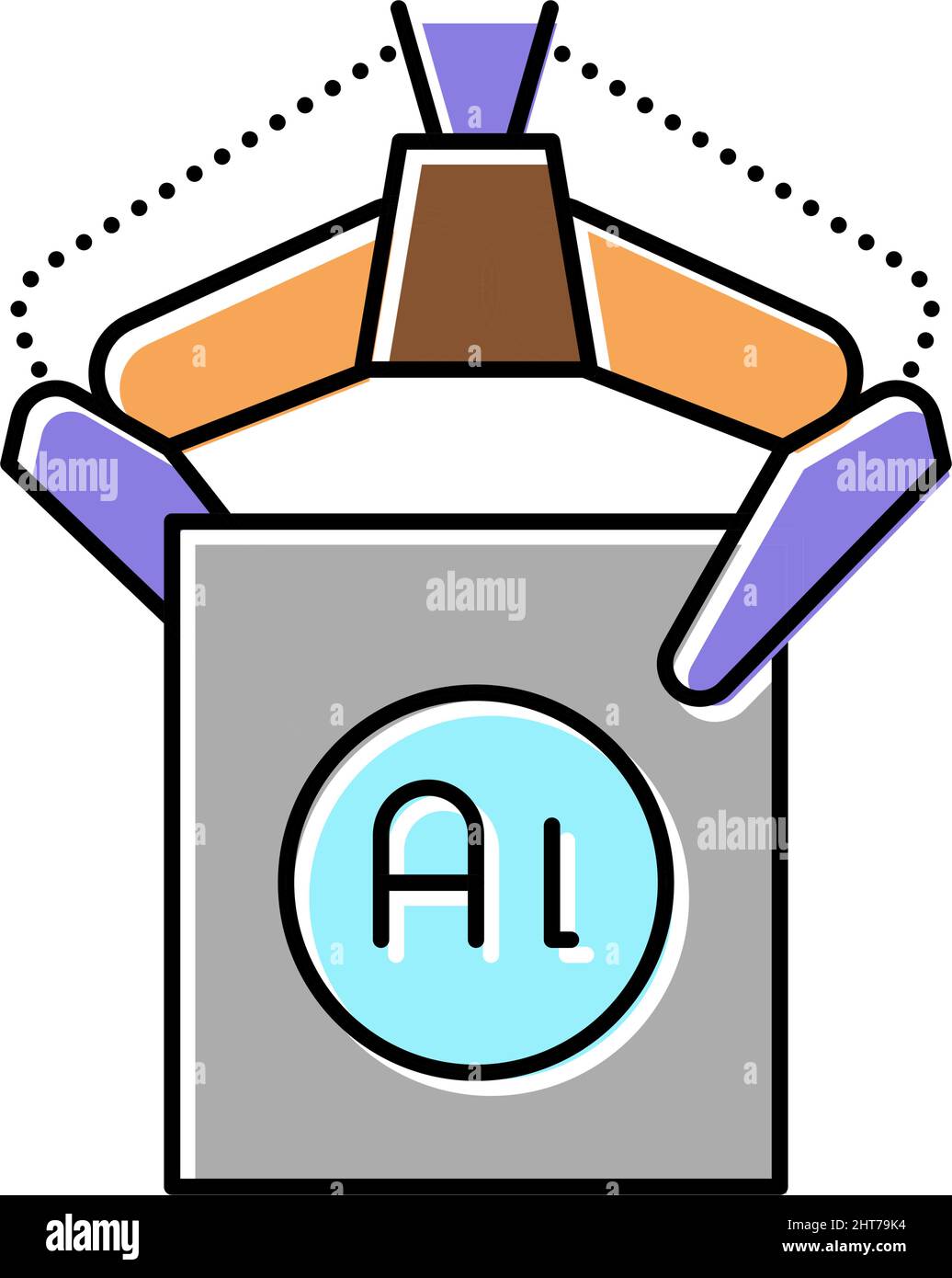 carrying aluminium production in plant color icon vector illustration ...