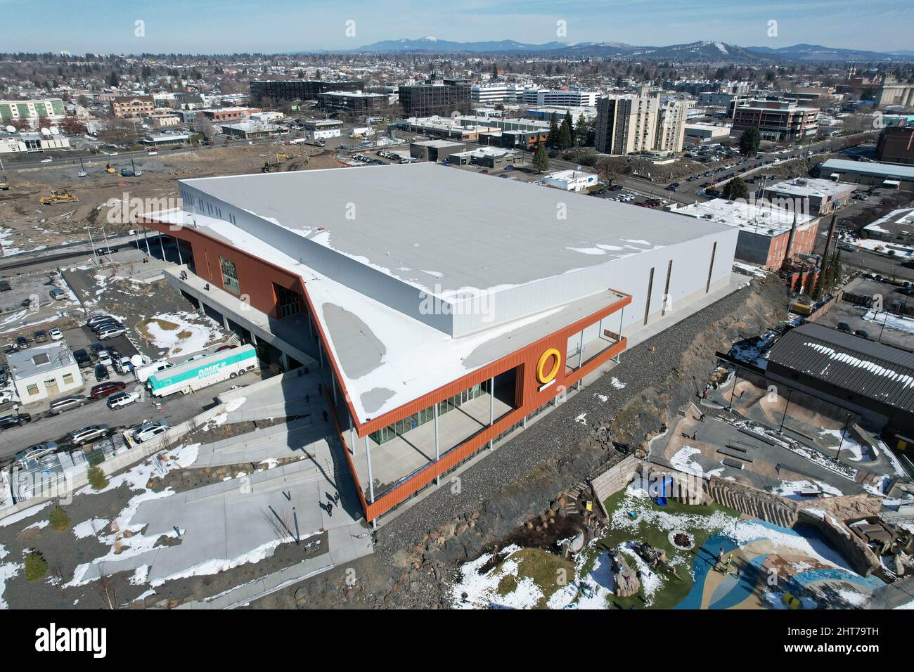 An aerial view of The Podium, the site of the USA Indoor Track and ...