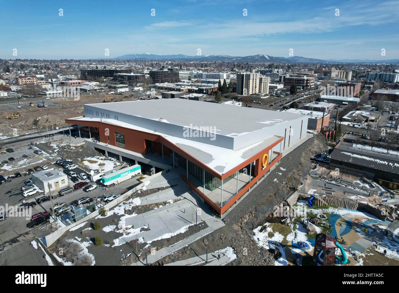 An aerial view of The Podium, the site of the USA Indoor Track and ...