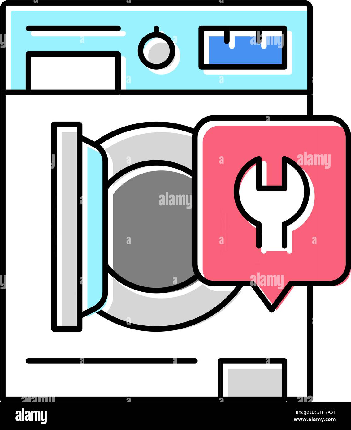 washer machine repair color icon vector illustration Stock Vector Image ...