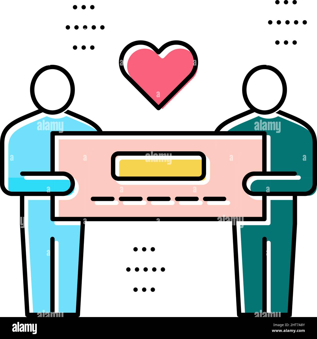 human holding voucher or prize check color icon vector illustration ...