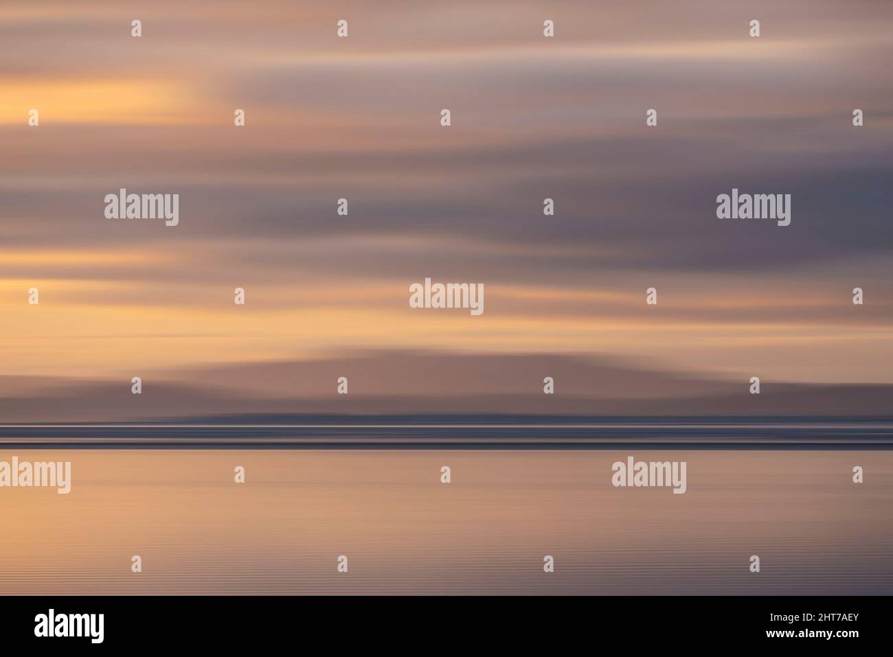 Epic sunset landscape image of Solway Firth viewed from Silloth during ...