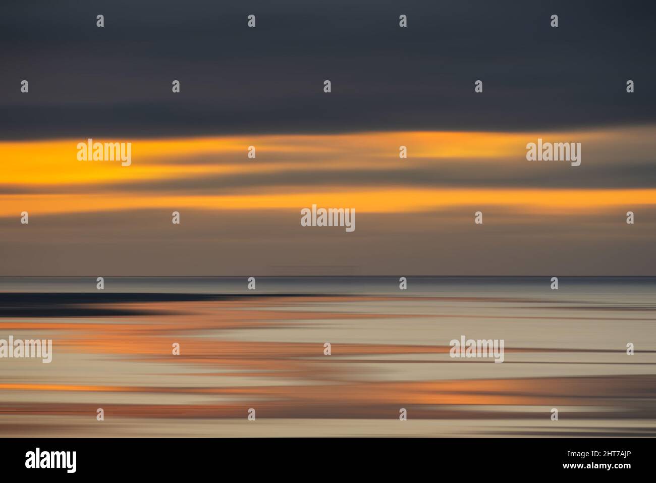 Epic sunset landscape image of Solway Firth viewed from Silloth during ...