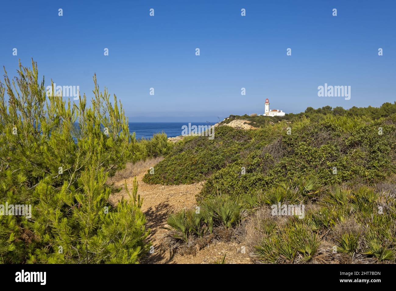 yellow cliff, sand and clear water at the Carvalho cape, Algarve ...