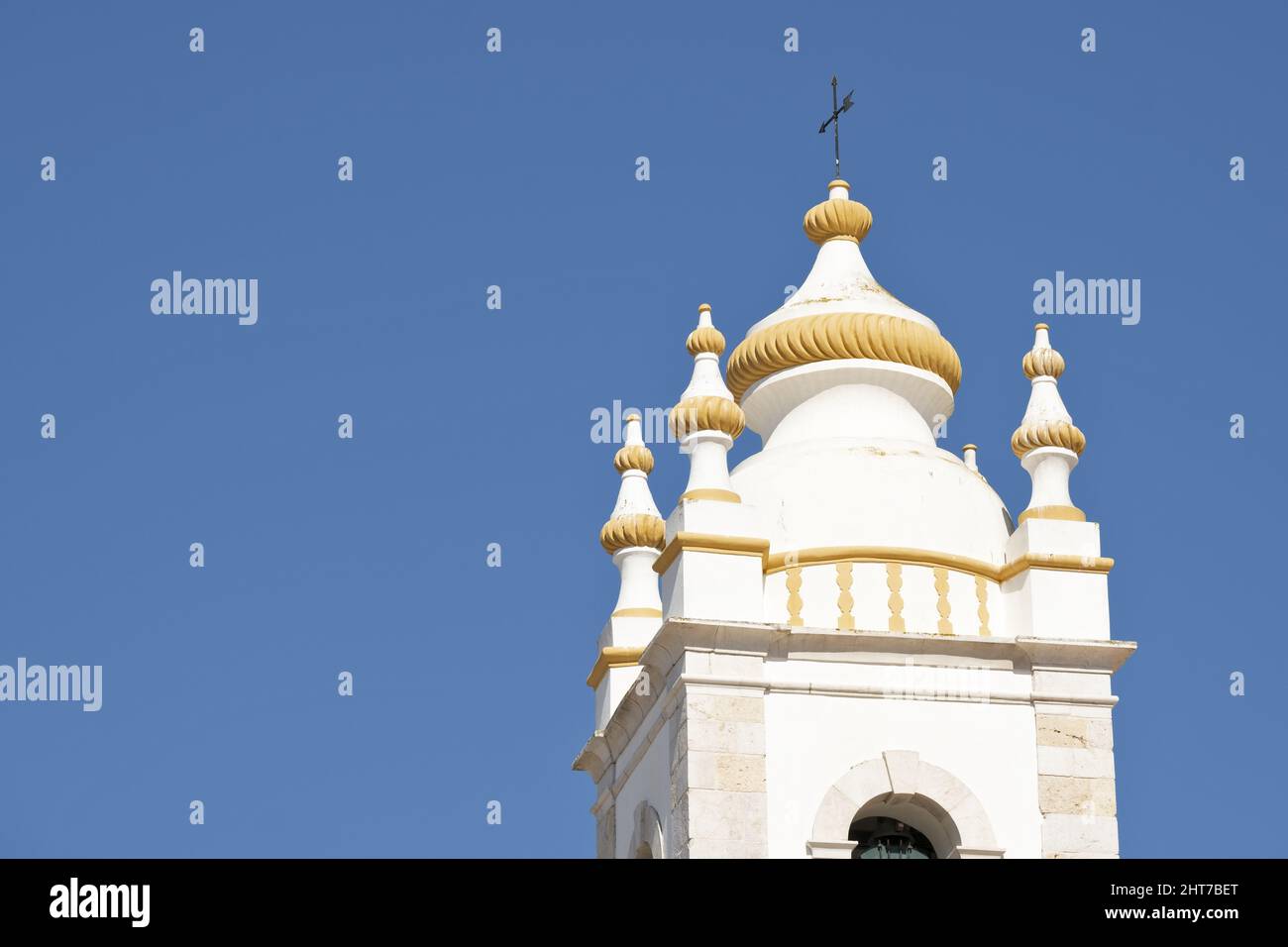 bell tower of Church of Our Lady of Conception in Portimao, Algarve ...