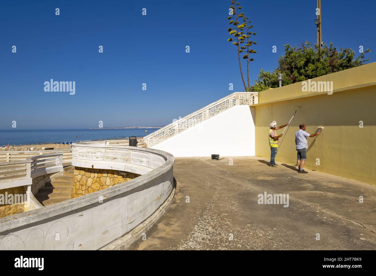 railings and terraces of the Fort of Santa Catarina in Portimao ...