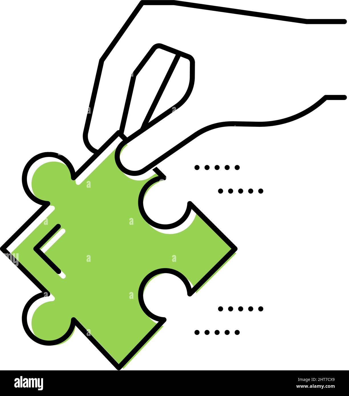hand hold puzzle detail color icon vector illustration Stock Vector ...