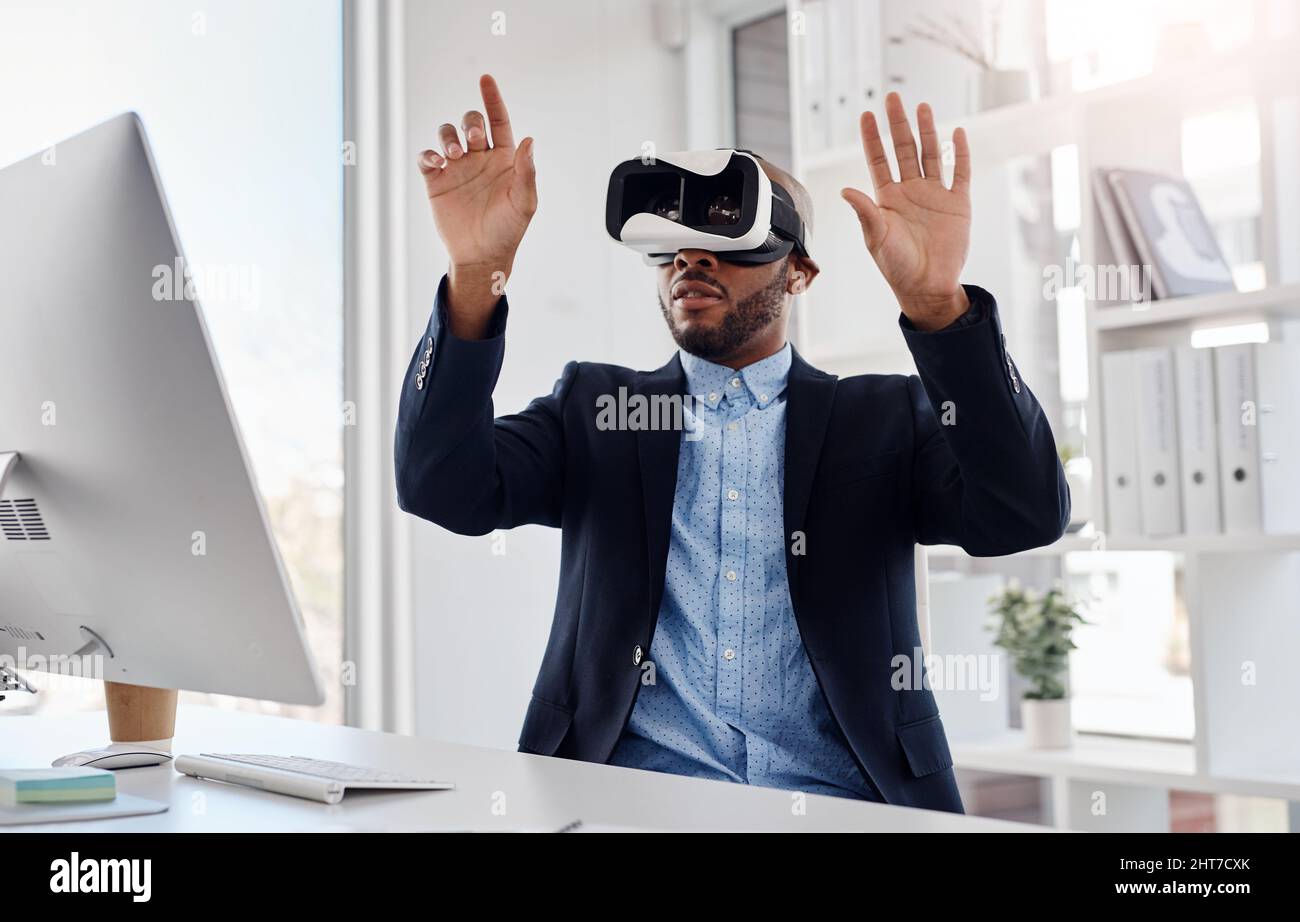 Into the future of business. Cropped shot of a young businessman ...