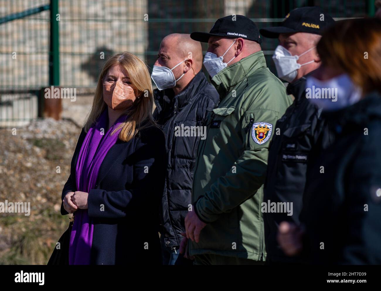 Ubla, Slovakia. 27th Feb, 2022. Slovak President Zuzana Caputova, left ...