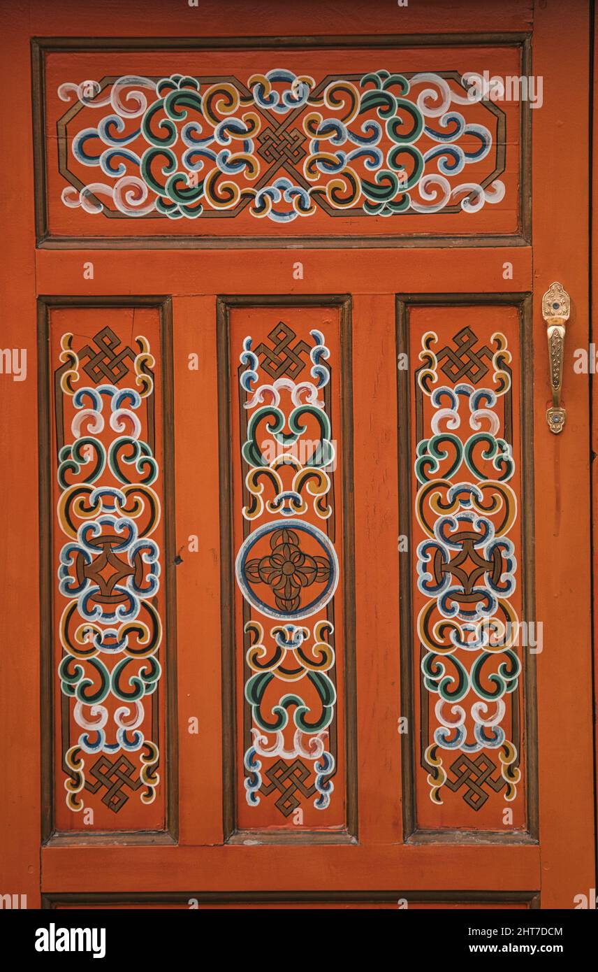 Closeup of a red door with beautiful patterns Stock Photo - Alamy