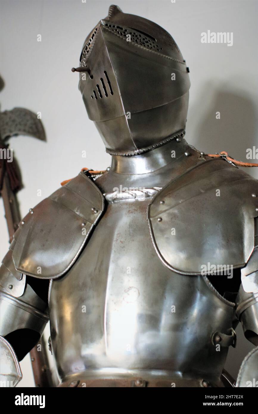 Vertical shot of medieval armor in a museum Stock Photo - Alamy