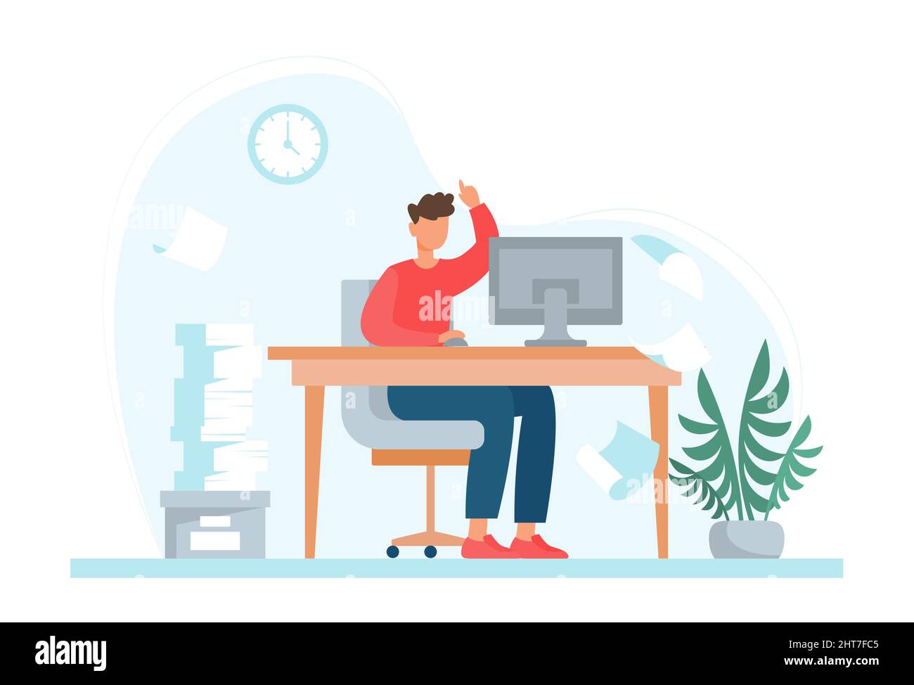 Boss sitting table in Stock Vector Images - Alamy