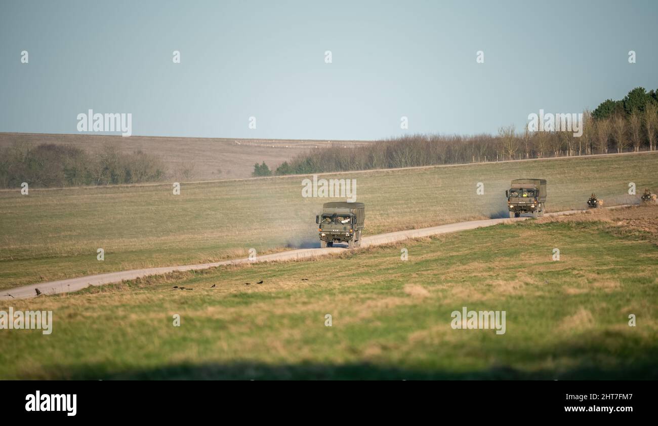 British army MAN SV 4x4 Utility Trucks 4x4 vehicles in action on a ...