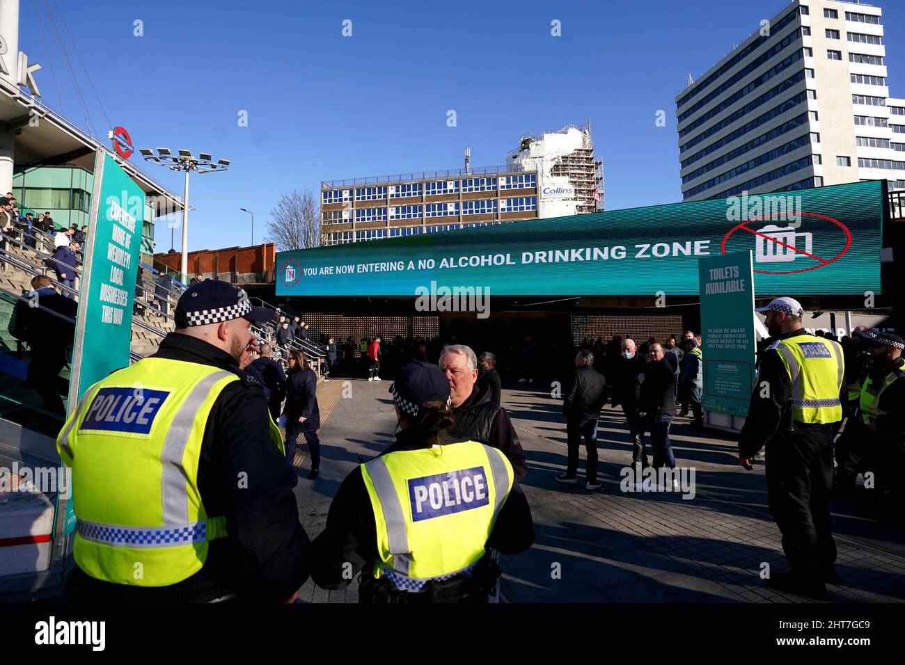 Police patrol Wembley Way ahead of the Carabao Cup final at Wembley ...