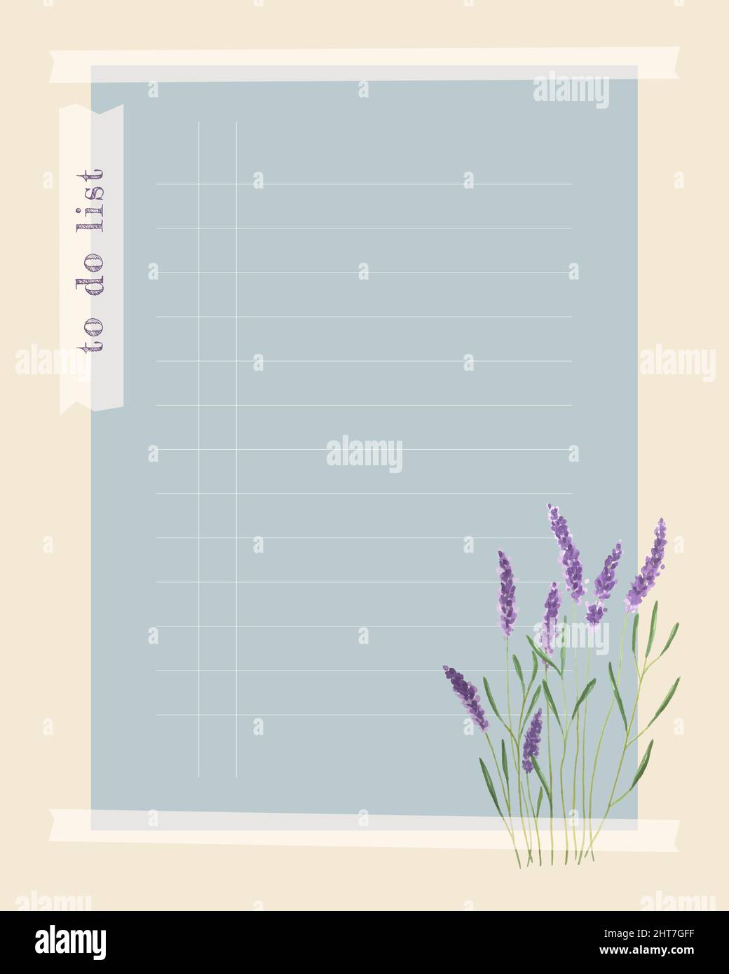 To do list , planner note-taking planner, collage witch lavender watercolor. Lined field for ...